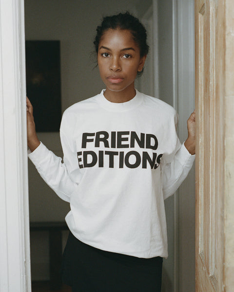 FE Monogram Tee: Two Lines (Black/White) – FRIEND EDITIONS