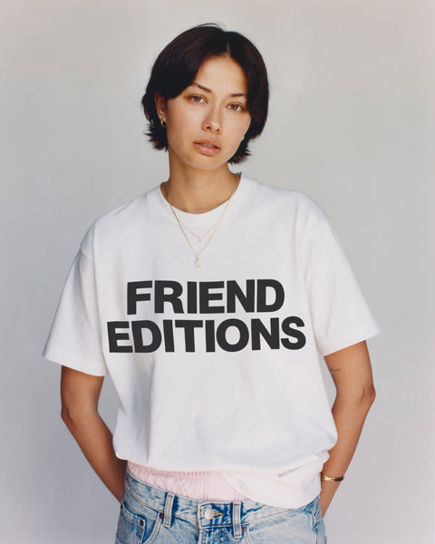 FE Monogram Tee: Two Lines (White) – FRIEND EDITIONS